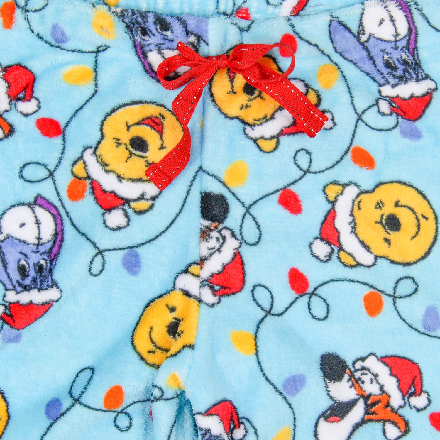 Disney Women's Winnie The Pooh Santa Hat Christmas Lights Pajama Lounge Pants (Large)