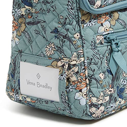 Vera Bradley Women's Cotton Crossbody Lunch Tote, Sunlit Garden Sage - Recycled Cotton, One Size
