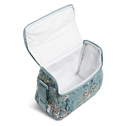 Vera Bradley Women's Cotton Crossbody Lunch Tote, Sunlit Garden Sage - Recycled Cotton, One Size