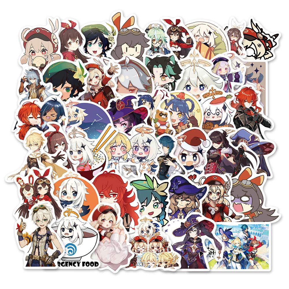 Staremeplz Compatible with Samsung Galaxy S9 Plus Case Genshin Impact Anime Game Design [with Vision Keychain and 50pcs Stickers] Cartoon Transparent Soft Silicona Case for Samsung Galaxy S9 Plus