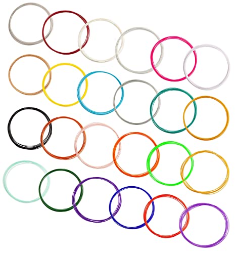 Rocket3d 3D Printer/Pen Filament Sample Bag, 1.75mm Made in The USA, 24 Exclusive Colors, (Includes Wood and Marble PLA), Each Color is 15 Feet, 360 Total Feet Included
