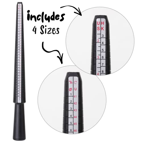 Mr. Pen- Ring Sizer Measuring Tool Set, Ring Sizer Guage & Plastic Ring Mandrel with 1 Polishing Cloth, Ring Sizer, Ring Measure for Fingers, Ring Sizing Kit, Ring Finger Sizer, Ring Sizer Tool.