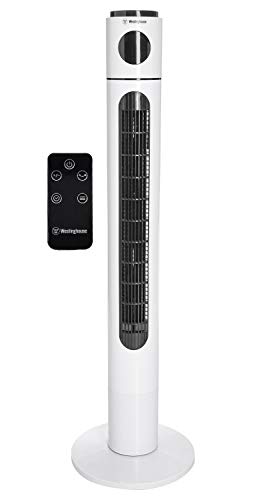 Westinghouse 42'' Tower Fan with Remote and Digital Control Panel - 80° Oscillating Function - with LED Multicolored Display