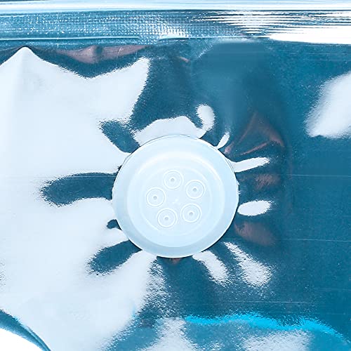 QQ Studio 50 Empty Coffee Packaging Bags with Degassing Valve, 4 oz and 7 oz Glossy Zipper Seal Bags with Round Window for Roasted Coffee Bean Storage (Blue, 4oz)