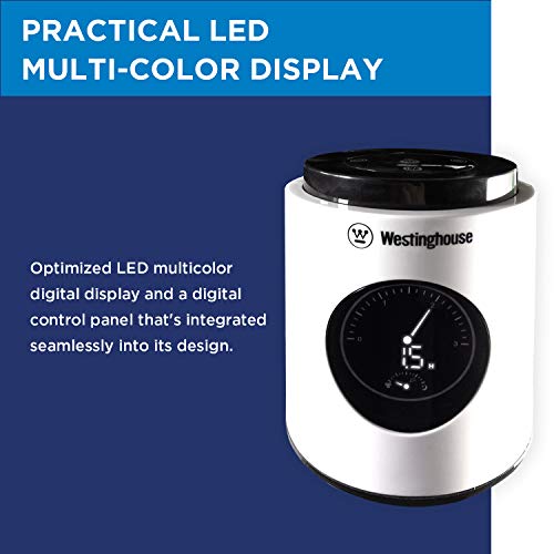 Westinghouse 42'' Tower Fan with Remote and Digital Control Panel - 80° Oscillating Function - with LED Multicolored Display