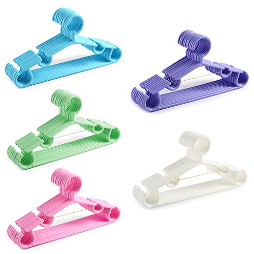 Beerty Clothes Hangers - 10Pcs/Set Portable Children Hangers - Baby Coat Plastic Hangers Hook Household for Kids Clothing Organizer