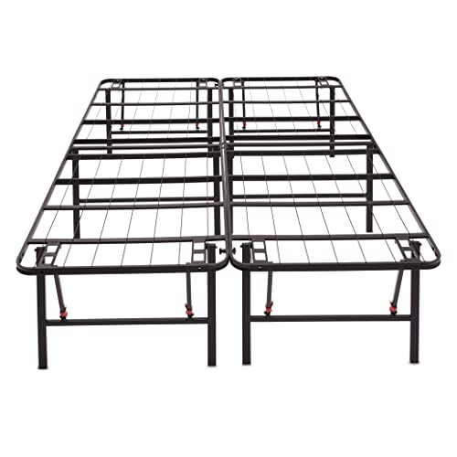 Amazon Basics Foldable Metal Platform Bed Frame with Tool Free Setup, 18 Inches High, King, Black