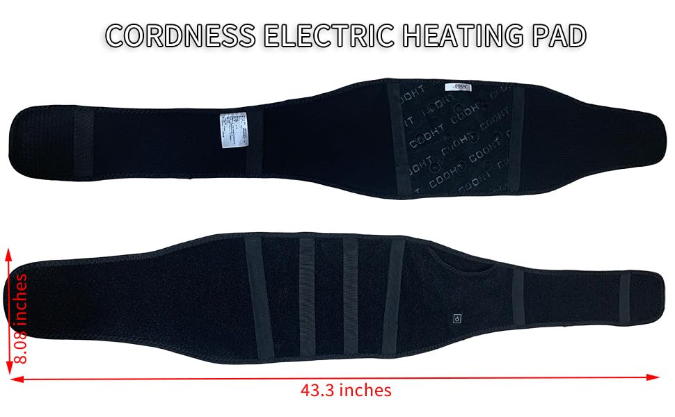 Cordness Electric Back Heating Pad Portable Lighten Lumbar Support Belt Waist Brace Body Warmer USB Port