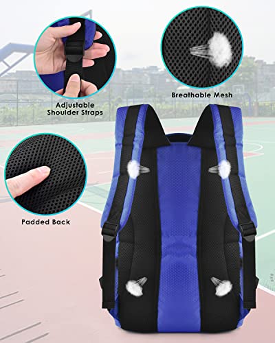 BROTOU Premium Soccer Bag, Basketball Backpack with Separate Cleat and Ball Compartment, Backpack for Rugby & Football & Volleyball & Handball (Blue)