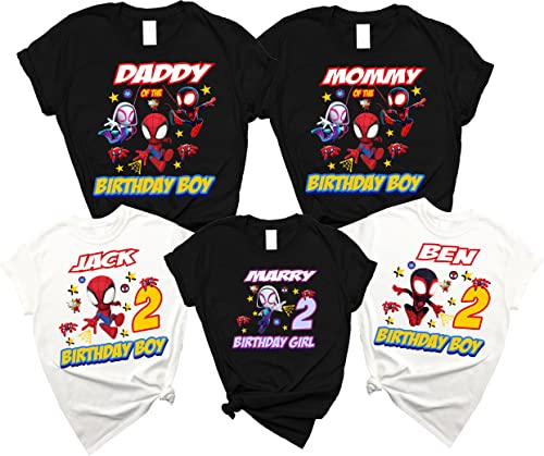 Spider Birthday Shirt for Boys Birthday Girl, Spidey Custom shirt, Personalized shirt, custom family shirt