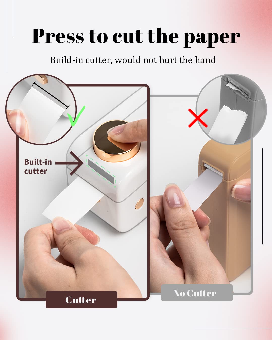 Phomemo D50 Label Maker with 3 Rolls Transparent Adhesive Label 24mm*6mm