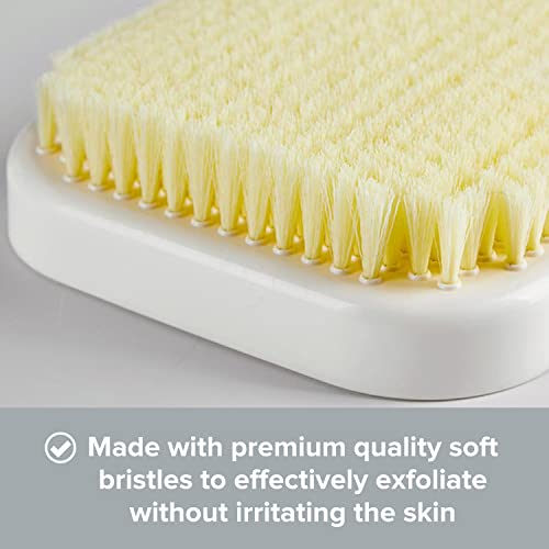 Wall Mounted Back Scrubber for Shower - Large Exfoliating Brush for Shower - Bathing Scrub Brush - Hands-Free Back Brush & Body Scrubber - Shower Accessories - 7.9x11.9in in-Shower Scrubber for Body