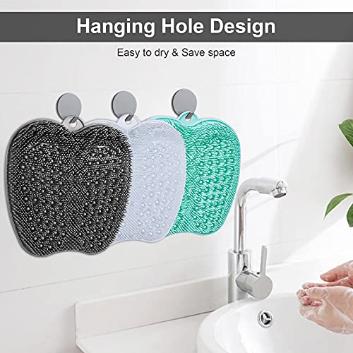 HONYIN XL Size Large Shower Foot Scrubber Mat - Cleans,Exfoliation,Massages Your Feet Without Bending, Foot Circulation & Relieve Tired Feet, Foot Scrubber for Use in Shower with Non-Slip Suction Cups