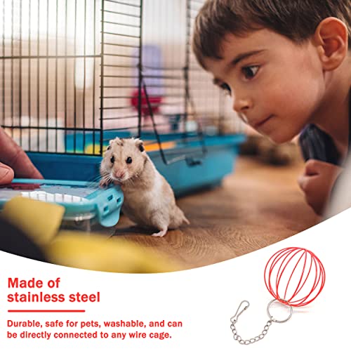 2PCS Rabbit Hay Feeder Ball, Bunny Grass Sphere Play Chew Toy, 2-in-1 Hay Manger Dispenser for Chinchillas, Guinea Pigs, Hamsters, Small Animals Blue, Red