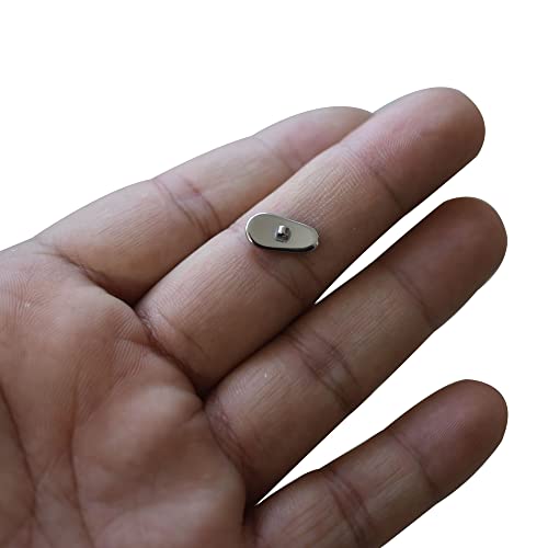 X-SHIYUN Eyeglasses Nose Pads,Titanium Nose Pads, for Metal Frames,Push in Repair Kit with Screws and Nose Pads for Glasses Anti Slip(Silvery 2 Pairs)