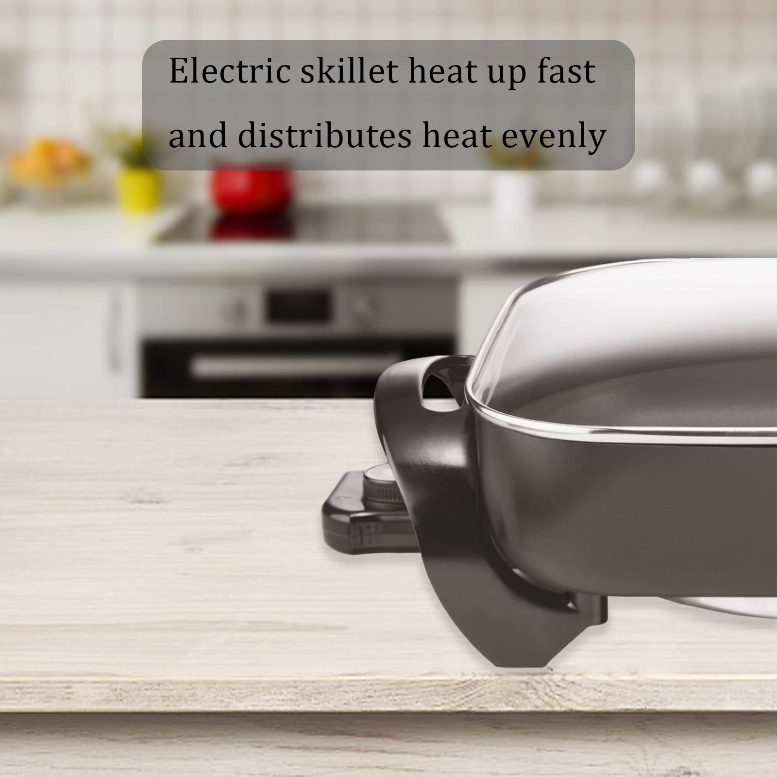 Large Capacity Nonstick Electric Skillet - Serves 4 to 6 People (16 inch)