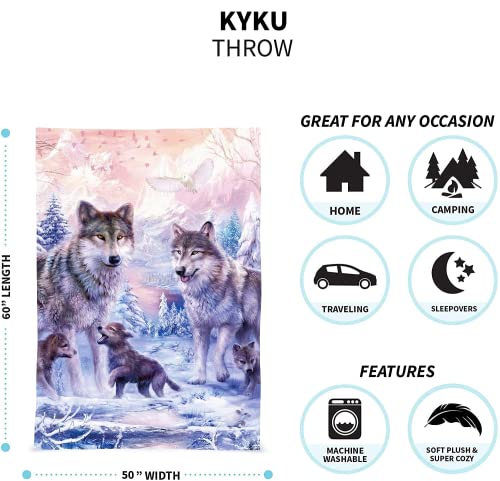 KYKU Blankets and Throws - Fleece Blanket Decorative for Adults and Kids Design Pretty Art Gift Home Decorative Living Room Sofa Hug Plush Soft Beding Nap Cozy Blanket