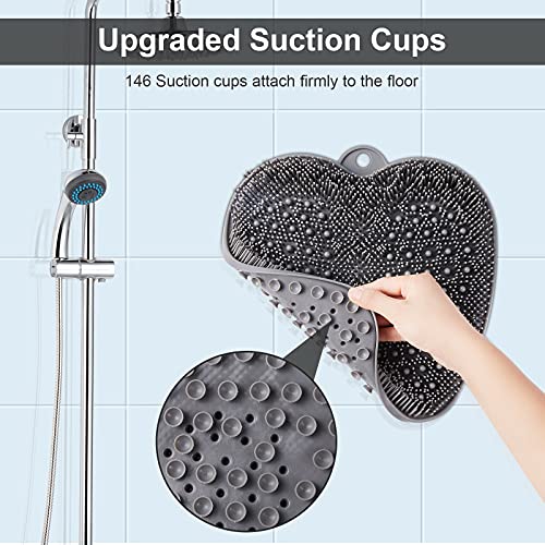 HONYIN XL Size Large Shower Foot Scrubber Mat - Cleans,Exfoliation,Massages Your Feet Without Bending, Foot Circulation & Relieve Tired Feet, Foot Scrubber for Use in Shower with Non-Slip Suction Cups