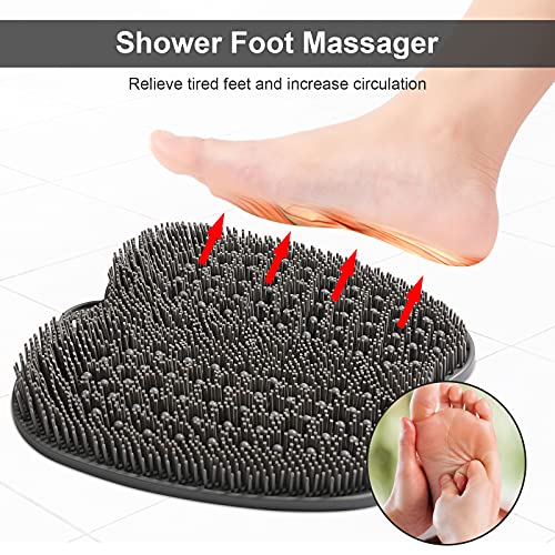 HONYIN XL Size Large Shower Foot Scrubber Mat - Cleans,Exfoliation,Massages Your Feet Without Bending, Foot Circulation & Relieve Tired Feet, Foot Scrubber for Use in Shower with Non-Slip Suction Cups