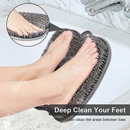 HONYIN XL Size Large Shower Foot Scrubber Mat - Cleans,Exfoliation,Massages Your Feet Without Bending, Foot Circulation & Relieve Tired Feet, Foot Scrubber for Use in Shower with Non-Slip Suction Cups
