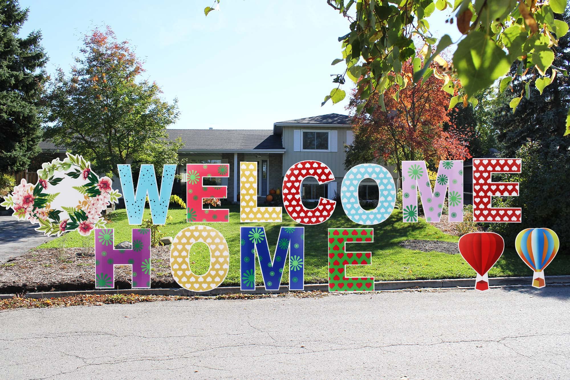 Thten 14 Pack 12 Inch Welcome Home Yard Sign with Stakes for New or First-Time Homeowners,Welcome a New Baby, Military, the Sick or Service Member Home Sign,Deployment Homecoming or Housewarming