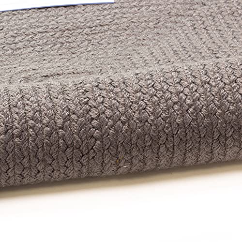 Super Area Rugs Lichfield Handmade Solid Reversible Indoor / Outdoor Braided Rug Charcoal Gray 2' x 3' Rectangle