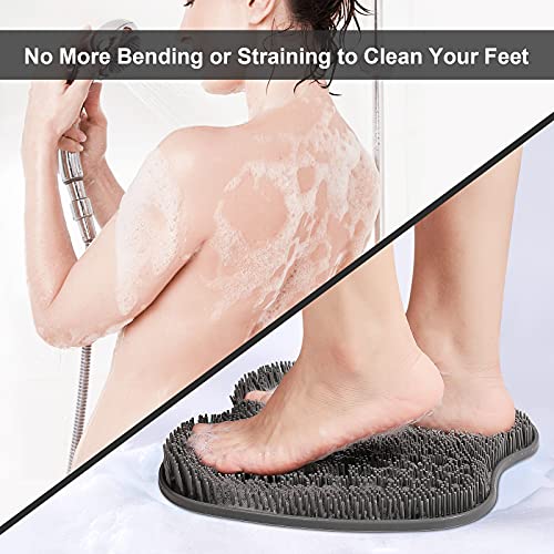 HONYIN XL Size Large Shower Foot Scrubber Mat - Cleans,Exfoliation,Massages Your Feet Without Bending, Foot Circulation & Relieve Tired Feet, Foot Scrubber for Use in Shower with Non-Slip Suction Cups
