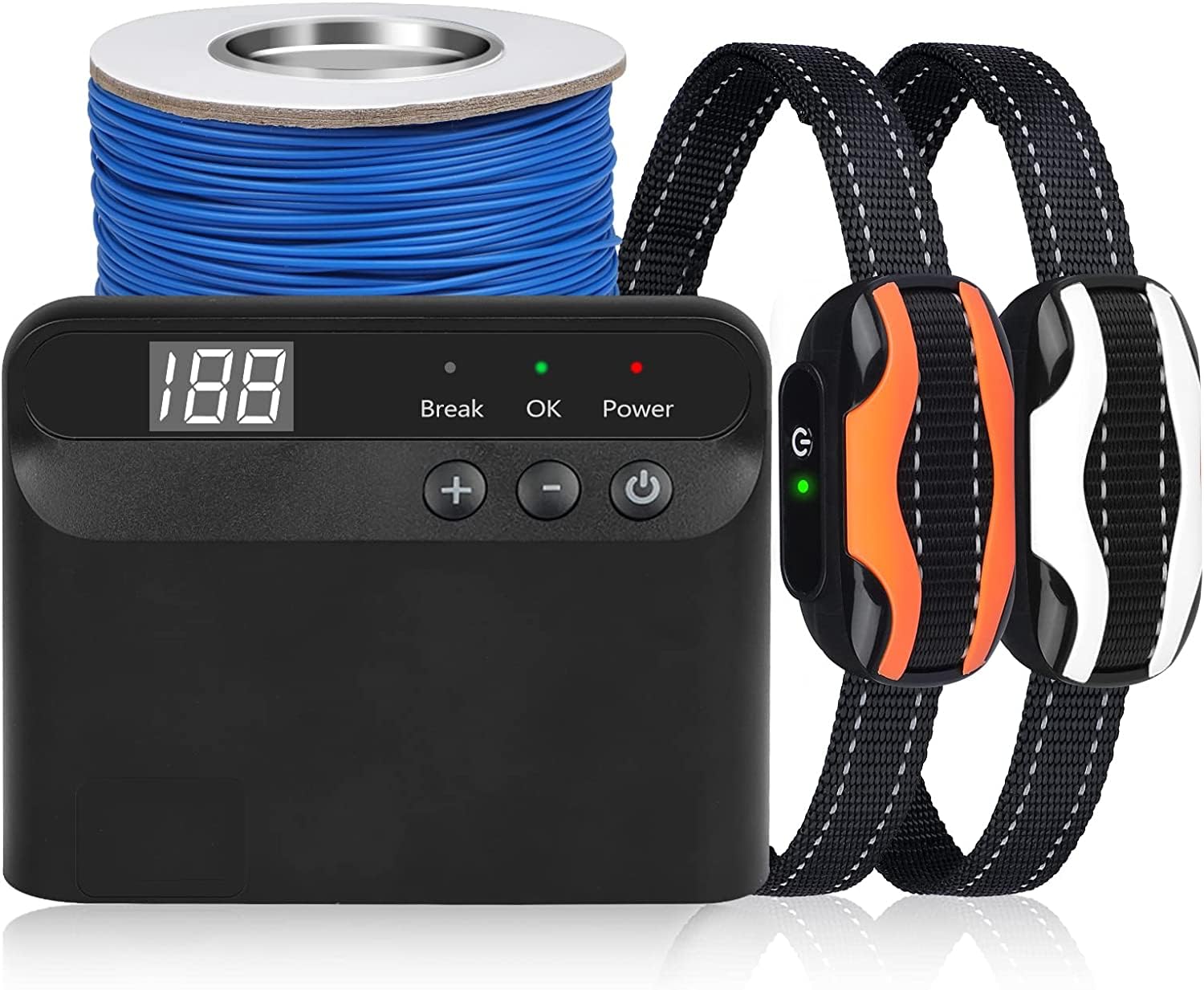 PcEoTllar Electric Fence for Dogs, Rechargeable Underground Dog Fence System Pet Containment System Waterproof Collar Receivers with 656Ft Underground Boundary Wire for Small Medium Large Dogs or Cats