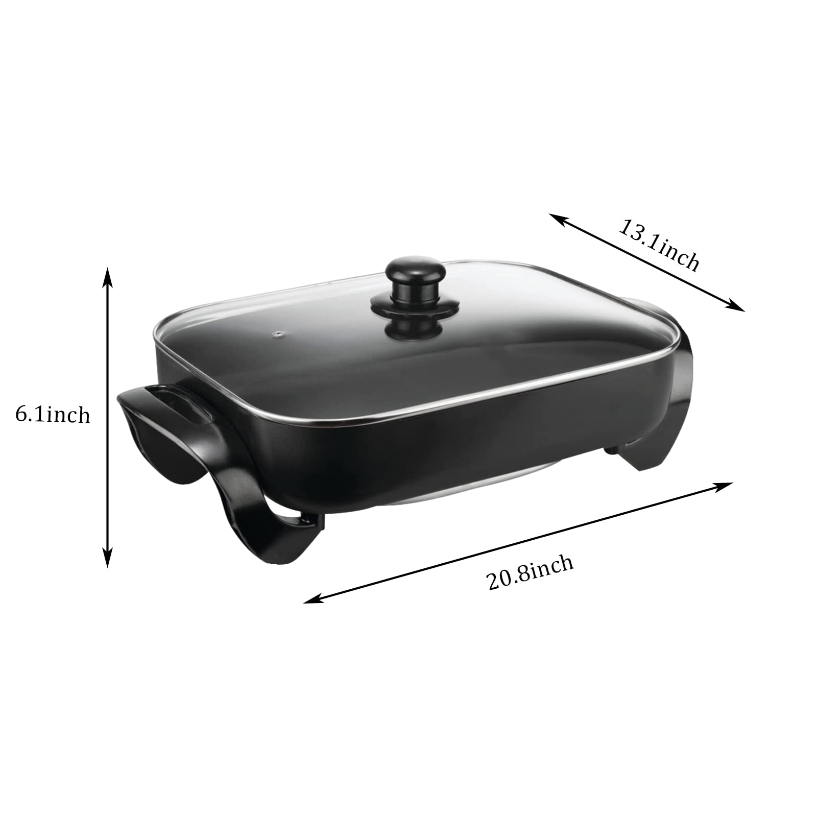 Large Capacity Nonstick Electric Skillet - Serves 4 to 6 People (16 inch)