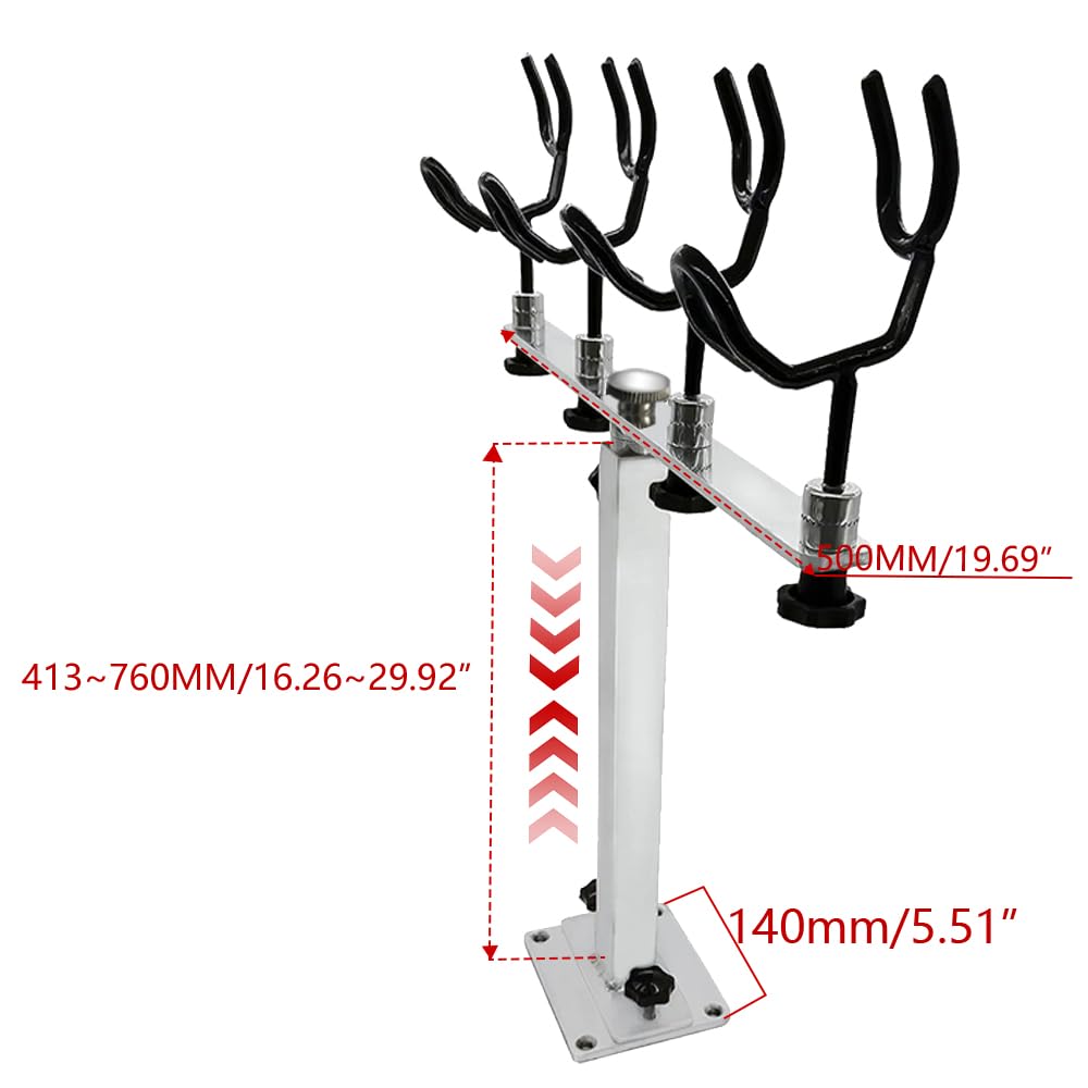 Mojiate Made PVC Coated Fishing Rod Holder Aluminum Fishing Rod Bracket Sure Grip Pole Support for Boat, Ship, Yacht and More