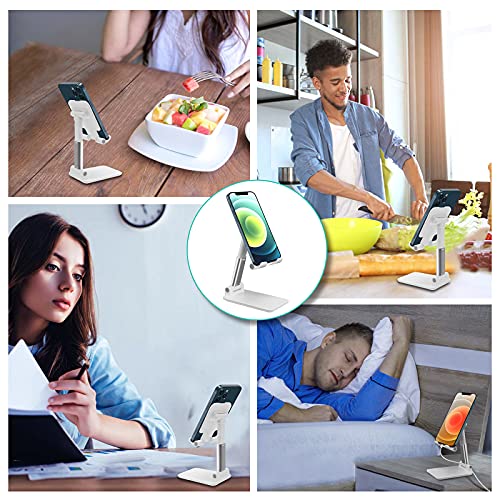 Cell Phone Stand for Desk, Angle Height Adjustable Phone Holder for Office, Compatible with iPhone 12 11 Pro XS Max XR 8 7 6S Plus, Samsung S20+ Note10, Tablets, Charging Accessories