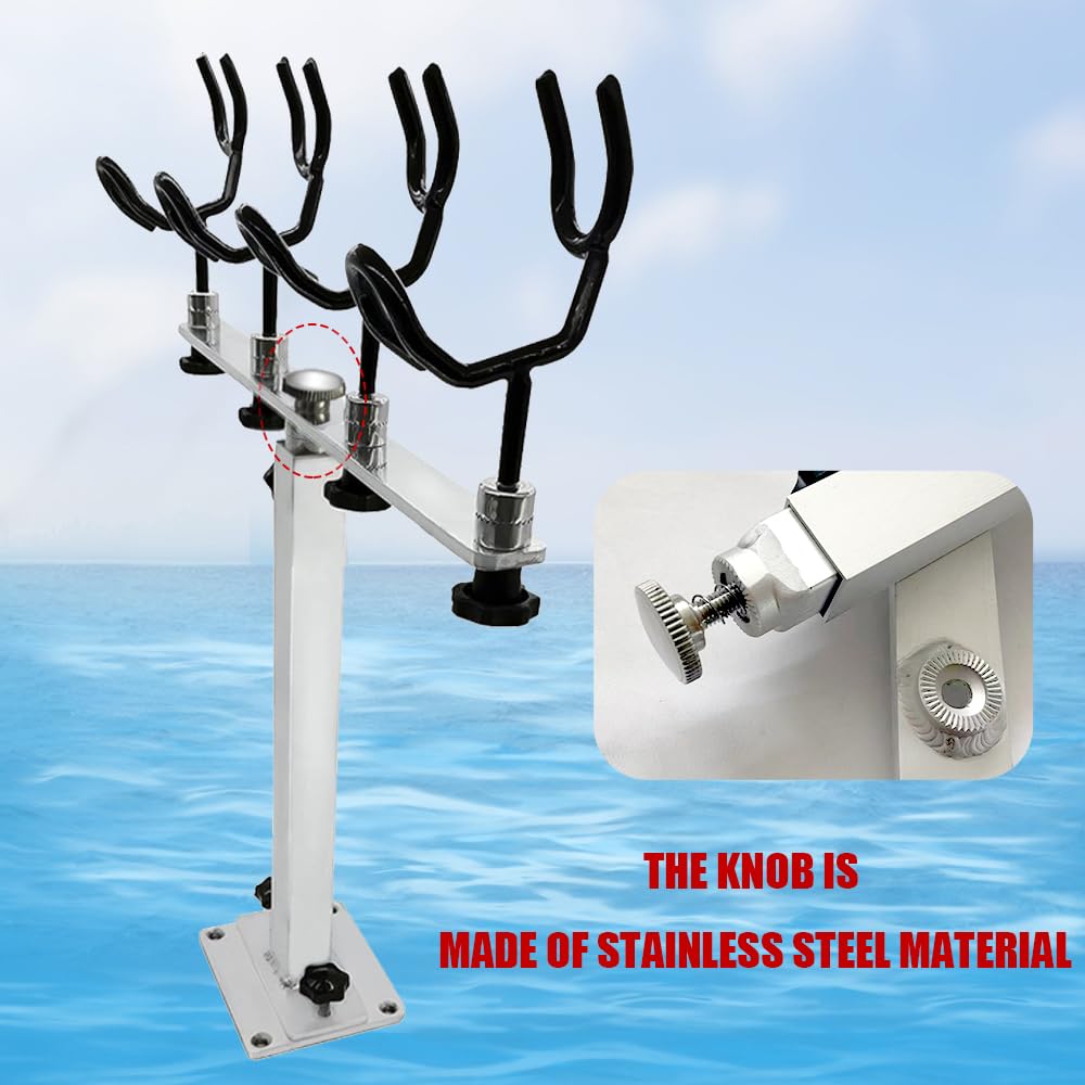Mojiate Made PVC Coated Fishing Rod Holder Aluminum Fishing Rod Bracket Sure Grip Pole Support for Boat, Ship, Yacht and More