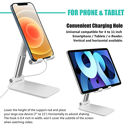 Cell Phone Stand for Desk, Angle Height Adjustable Phone Holder for Office, Compatible with iPhone 12 11 Pro XS Max XR 8 7 6S Plus, Samsung S20+ Note10, Tablets, Charging Accessories
