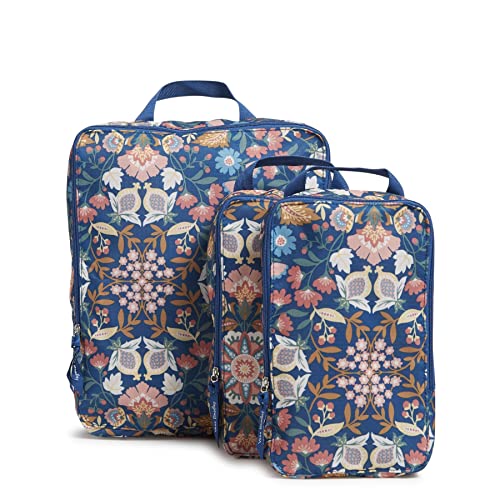 Vera Bradley Women's Compression Packing Cube 3-piece Set, Enchanted Mandala Blue, One Size
