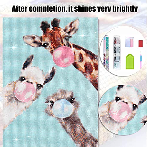 cupmod 5D Diamond Painting Kits for Adults, Giraffe Full Drill Round Crystal Rhinestone Diamond Art Gem Painting,Diamond Painting Animals for Home Wall Decor 11.7x15.8 inch