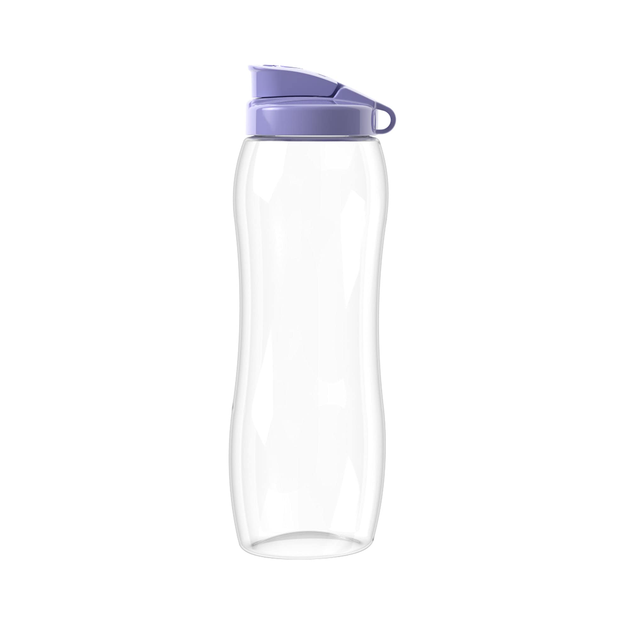 Dafi Clear Water Bottles with Wide Mouth VIOLET | 20 oz | reusable kids water bottle, plastic lightweight flask, for school gym office home camping travel | BPA-Free | Made in Europe