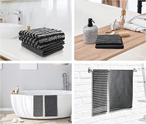 Yiclick 2 Pack Exfoliating Washcloth Towel - Exfoliating Body Scrubber Exfoliator, Loofah Sponge Wash Cloth, Korean & Japanse & African Net Sponge Rag - Soft+Rough Back Scrubber Washer for Shower Bath