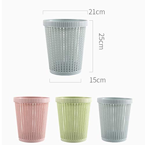 UWEL Hollow Trash Can Waste Bin with Built-in Trash Bag Storage Box Creative Wastebasket Garbage Bin Storage Basket Home Living Room Bedroom Kitchen Waste Debris Storage Garbage Bin Basket (Pink)