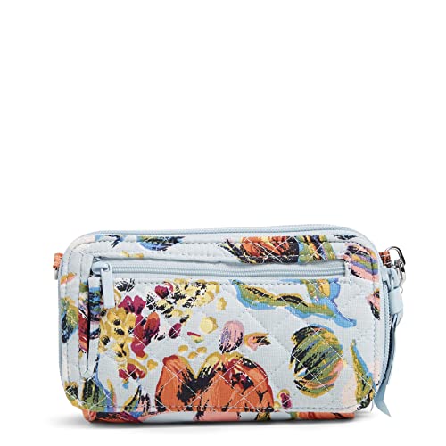 Vera Bradley Women's Cotton All in One Crossbody Purse With RFID Protection, Sea Air Floral - Recycled Cotton, One Size