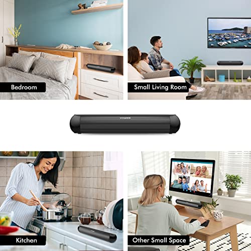 wogree 16 Inches Mini Bluetooth 5.0 TV Speakers Soundbar, Small Sound Bars for TV, with LED Display for Bedroom, Living Room, Kitchen and Other Small Space