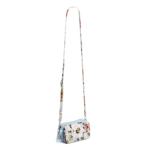 Vera Bradley Women's Cotton All in One Crossbody Purse With RFID Protection, Sea Air Floral - Recycled Cotton, One Size