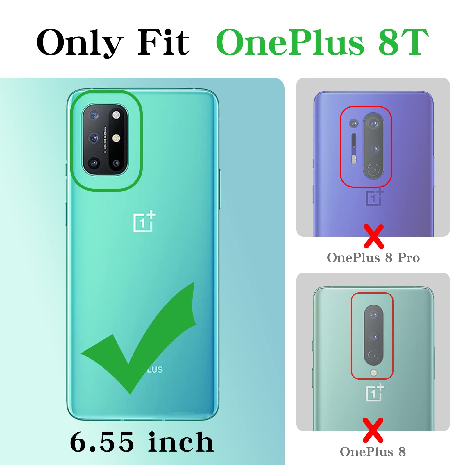 KuDiNi Oneplus 8T Case, Glitter Rose Crystal Soft Clear TPU Protective Cover with Kickstand for Oneplus 8T (2020)