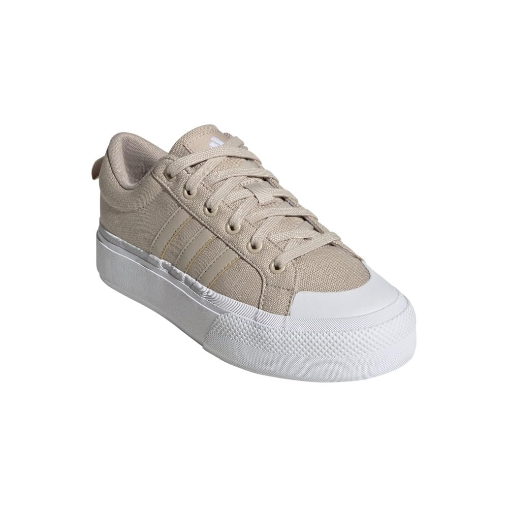 adidas Women's Bravada 2.0 Platform Shoe Skate, Wonder Beige/Wonder Beige/White, 9