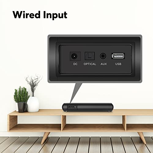 wogree 16 Inches Mini Bluetooth 5.0 TV Speakers Soundbar, Small Sound Bars for TV, with LED Display for Bedroom, Living Room, Kitchen and Other Small Space
