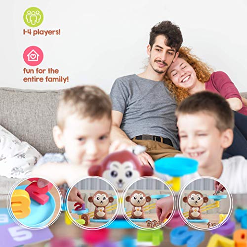 CoolToys Monkey Balance Cool Math Game for Girls & Boys | Fun, Educational Children's Gift & Kids Toy STEM Learning Ages 3+ (64-Piece Set)