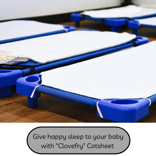 Clovefry Toddler and Preschool Cot Sheets - Daycare/Pre-School Cot Sheet - Corner Elastic Loops - Cot Bed Fitted Sheet - Poly Cotton Surface Set of 6 (22" W X 52" L) - Dark Grey