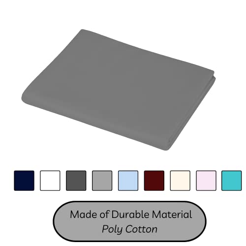 Clovefry Toddler and Preschool Cot Sheets - Daycare/Pre-School Cot Sheet - Corner Elastic Loops - Cot Bed Fitted Sheet - Poly Cotton Surface Set of 6 (22" W X 52" L) - Dark Grey