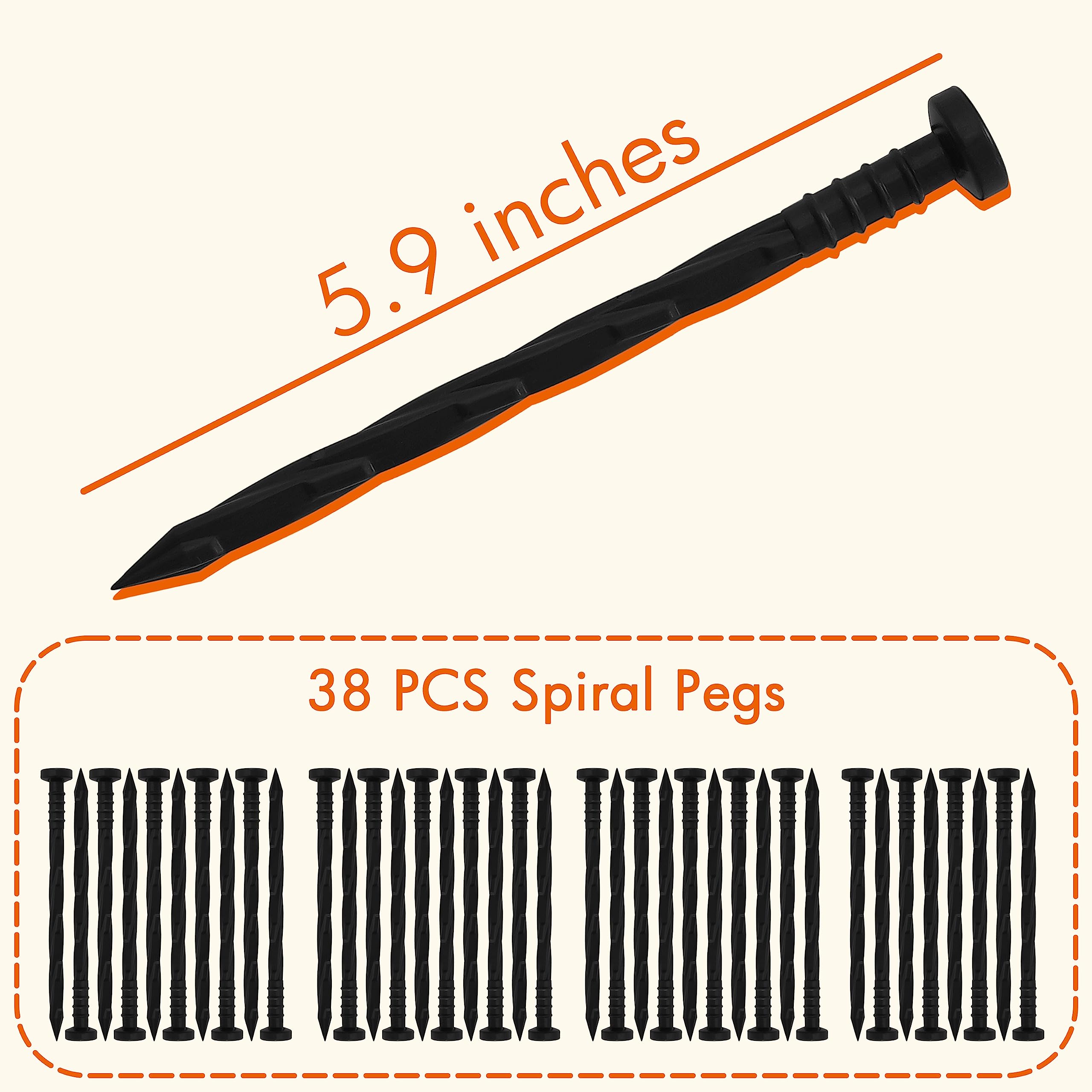 Gardzen 1.5" x 33' Landscape Edging Kit, Garden Edging Coil Comes with 40 Pcs Spikes, No Dig Lawn Border Design