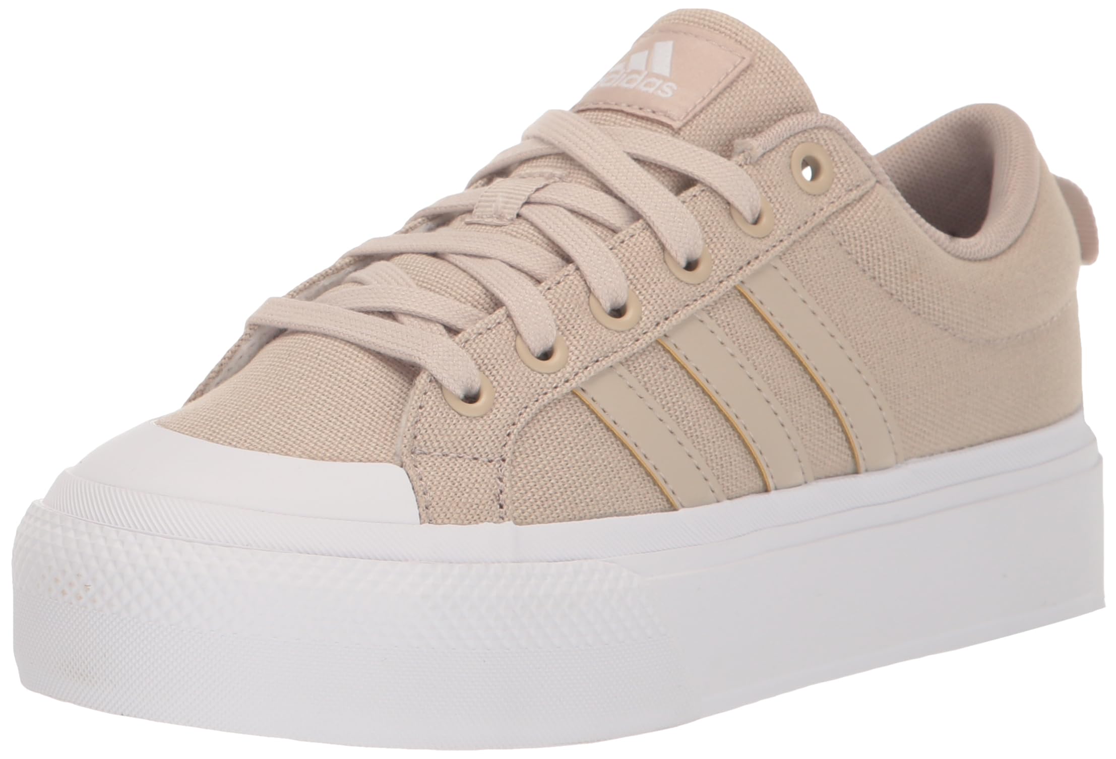 adidas Women's Bravada 2.0 Platform Shoe Skate, Wonder Beige/Wonder Beige/White, 9