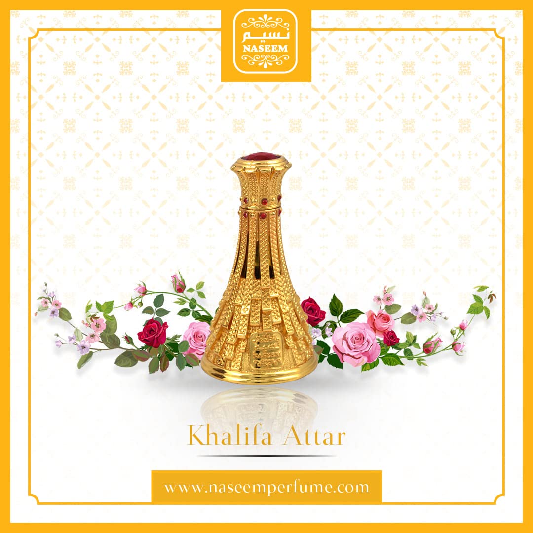 NASEEM Khalifa Concentrated Perfume Oil, Pheromone Perfume - Arabian Perfume Oil Alcohol Free & Long Lasting Strong Floral Vanilla Perfume for Men 0.50 Fl Oz